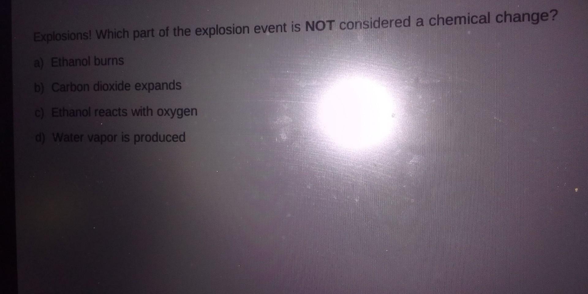 Solved Explosions! Which part of the explosion event is NOT | Chegg.com