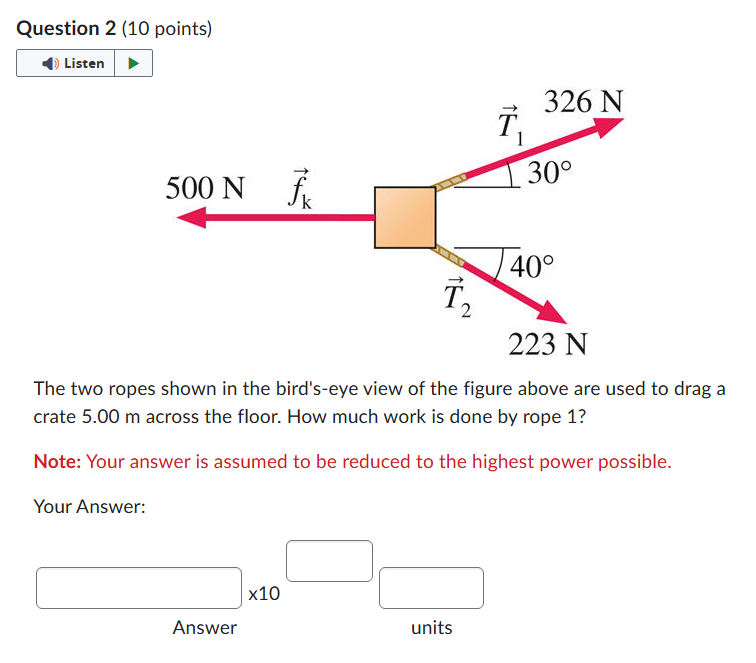 Solved Question 2 (10 ﻿points)The two ropes shown in the | Chegg.com