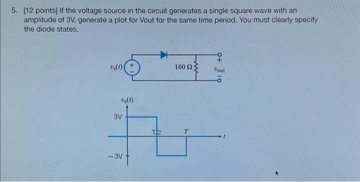 Solved [12 points] If the voltage source in the circuit | Chegg.com