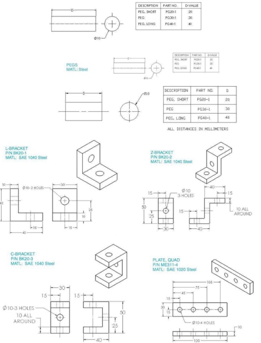 Solved Project 5-3: Draw an explodedisometric assembly | Chegg.com