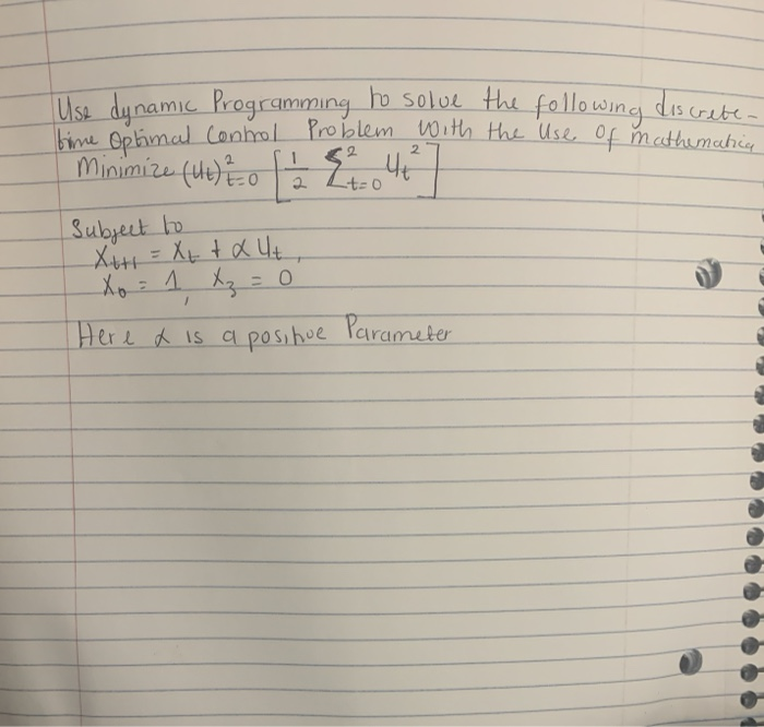 Solved Use dynamic Programming ho solve the following | Chegg.com