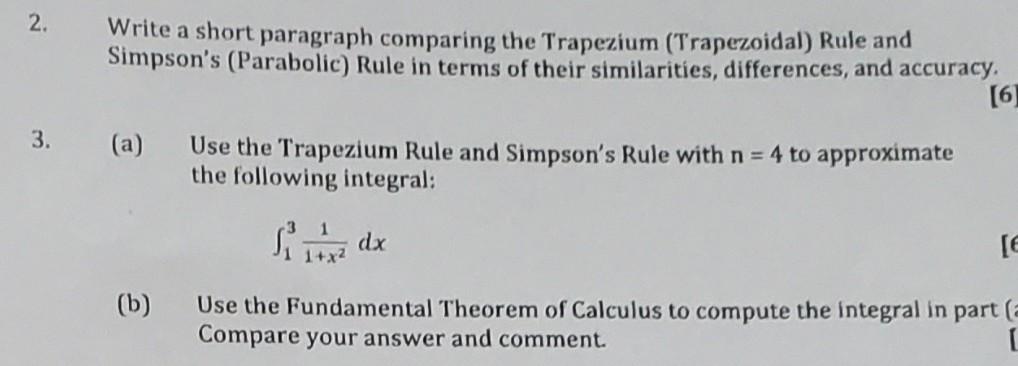 Solved 2. Write a short paragraph comparing the Trapezium | Chegg.com