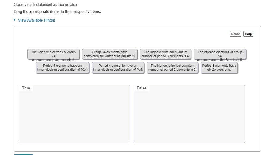 Solved Classify each statement as true or false.Drag the | Chegg.com