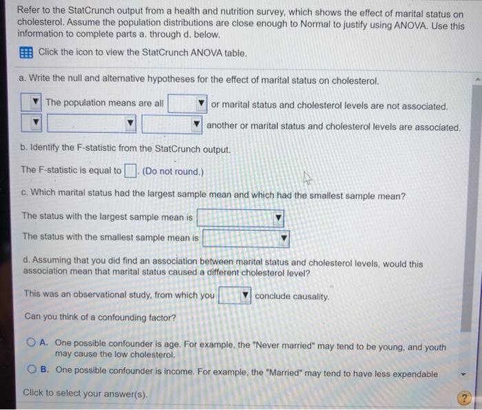 Solved Refer to the StatCrunch output from a health and | Chegg.com