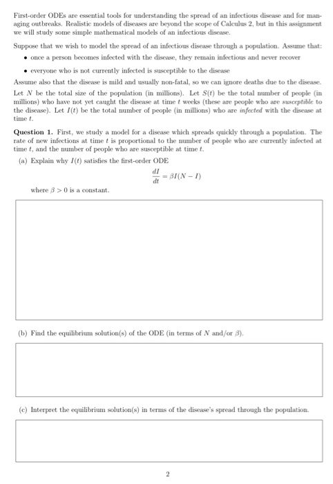 Solved First-order ODEs are essential tools for | Chegg.com