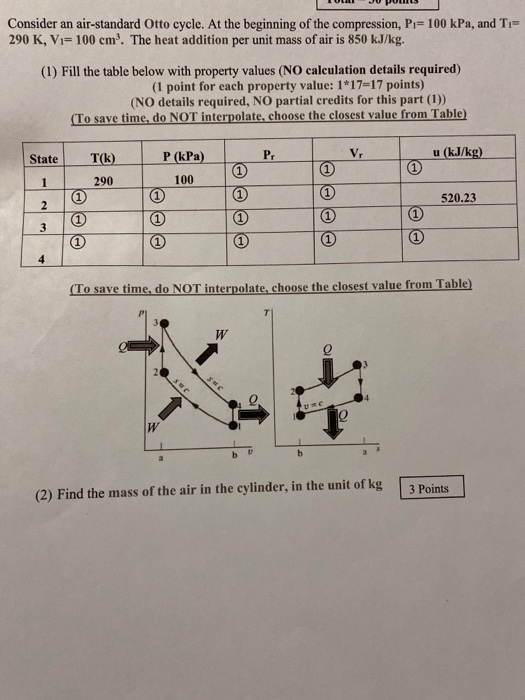 Solved Consider an air-standard Otto cycle. At the beginning | Chegg.com