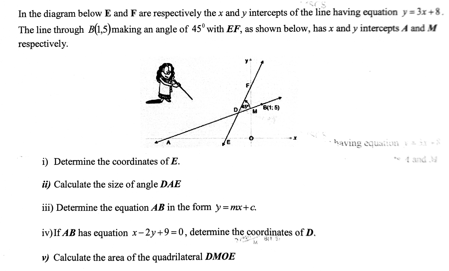 Solved In the diagram below E ﻿and F ﻿are respectively the x | Chegg.com