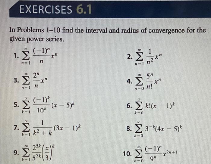 Solved EXERCISES 6.1 In Problems 1-10 find the interval and | Chegg.com