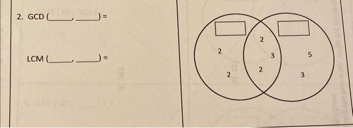 Solved 2. GCD 1= LCM 1= | Chegg.com