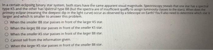 Solved In a certain eclipsing binary star system, both stars | Chegg.com