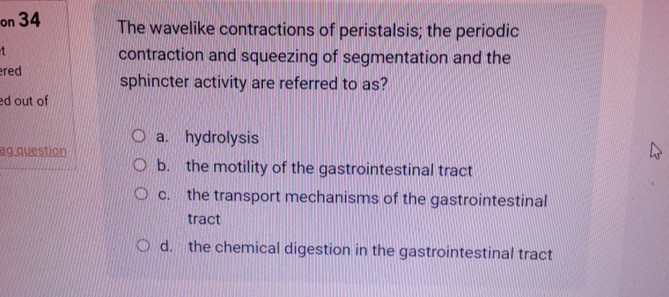 Solved The wavelike contractions of peristalsis; the | Chegg.com