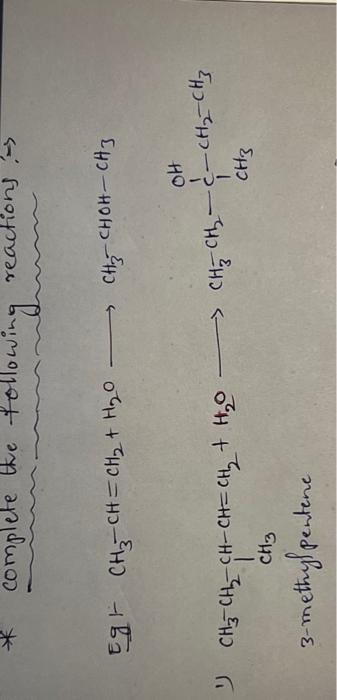 Solved Organic Reactions. You MUST write the complete | Chegg.com