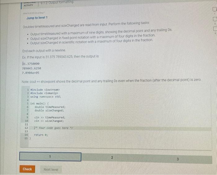 Solved Jump to level 1 Doubles timeMeasured and sizeChanged | Chegg.com
