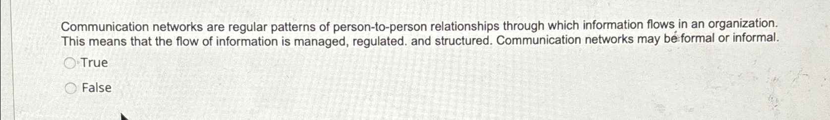 Solved Communication networks are regular patterns of | Chegg.com
