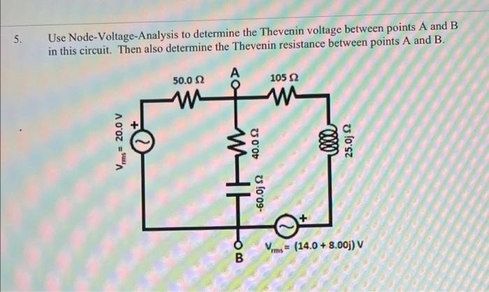 Solved 5. Use Node-Voltage-Analysis to determine the | Chegg.com