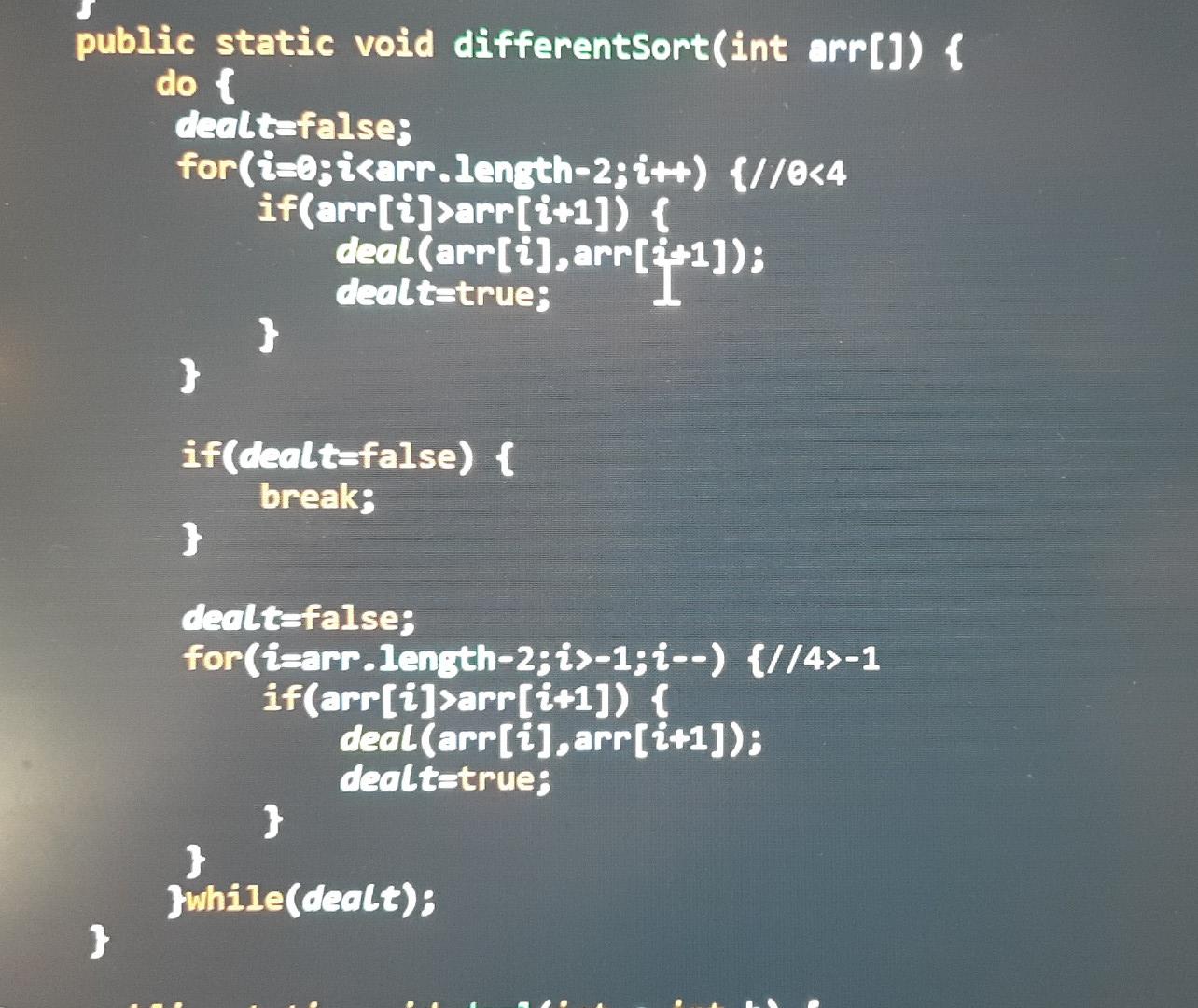 Solved public static void differentSort(int arr[]) { do | Chegg.com