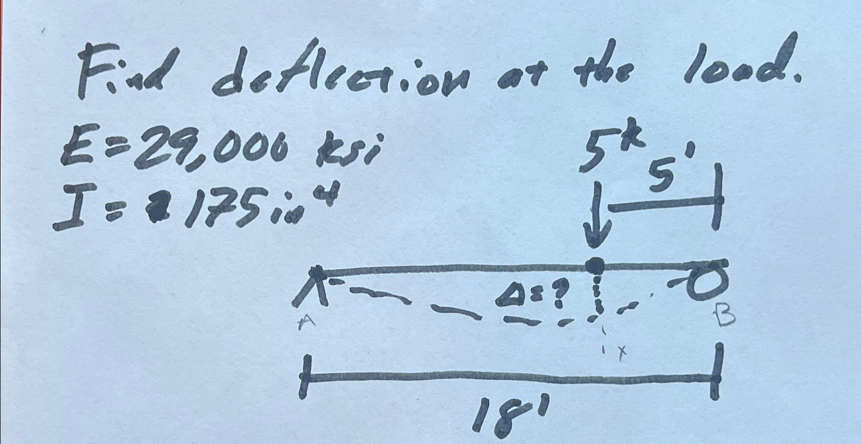 Solved Find deflection at the lood. | Chegg.com