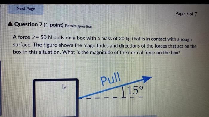 Next Page A Question 7 (1 point) Retake question A | Chegg.com
