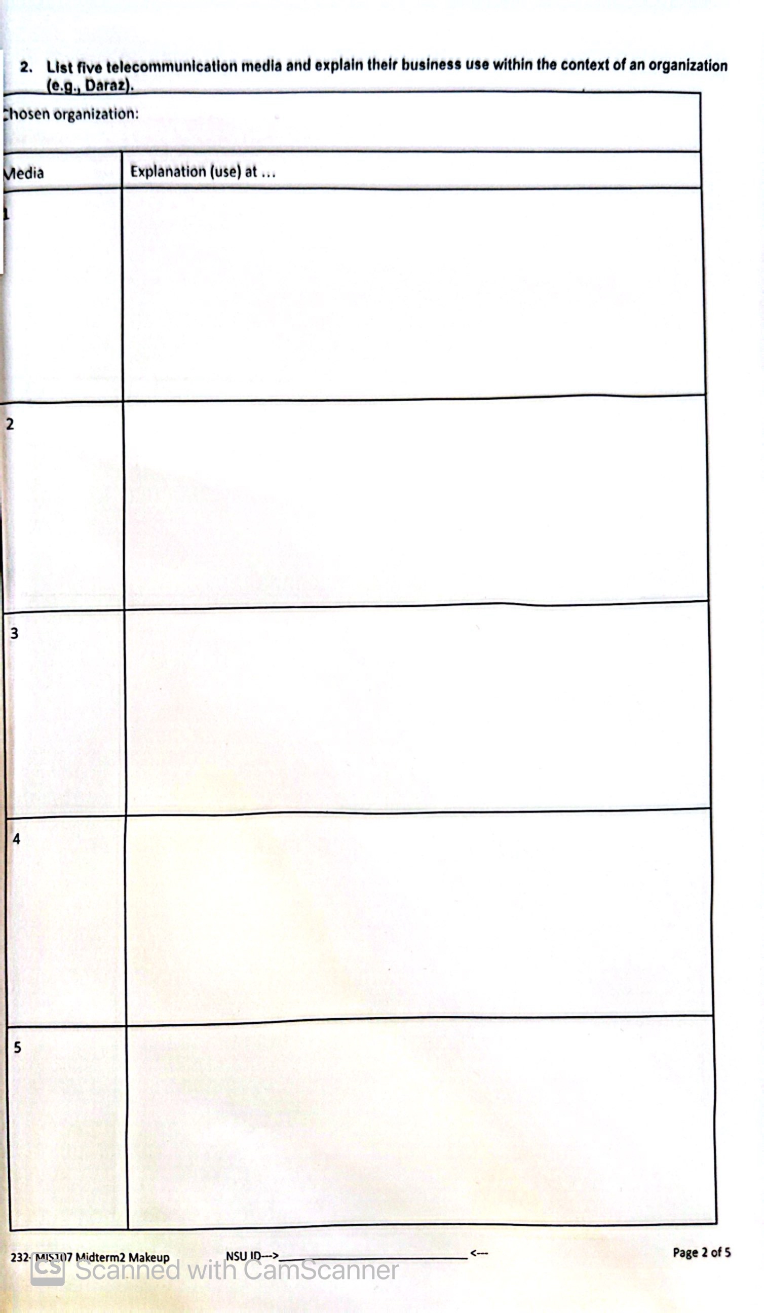 Solved List five telecommunication media and explain their | Chegg.com