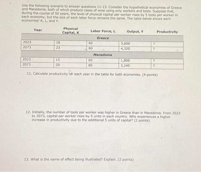 Solved Use the following scenario to answer questions 11-13. | Chegg.com