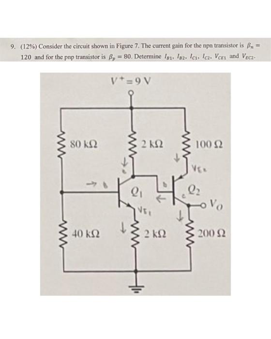 Solved 9. (12%) Consider the circuit shown in Figure 7. The | Chegg.com