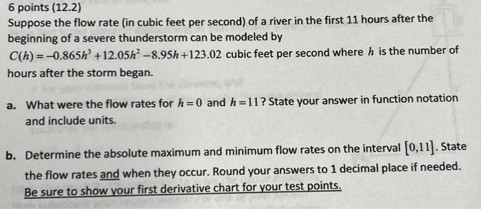 Solved Suppose the flow rate (in cubic feet per second) of a | Chegg.com