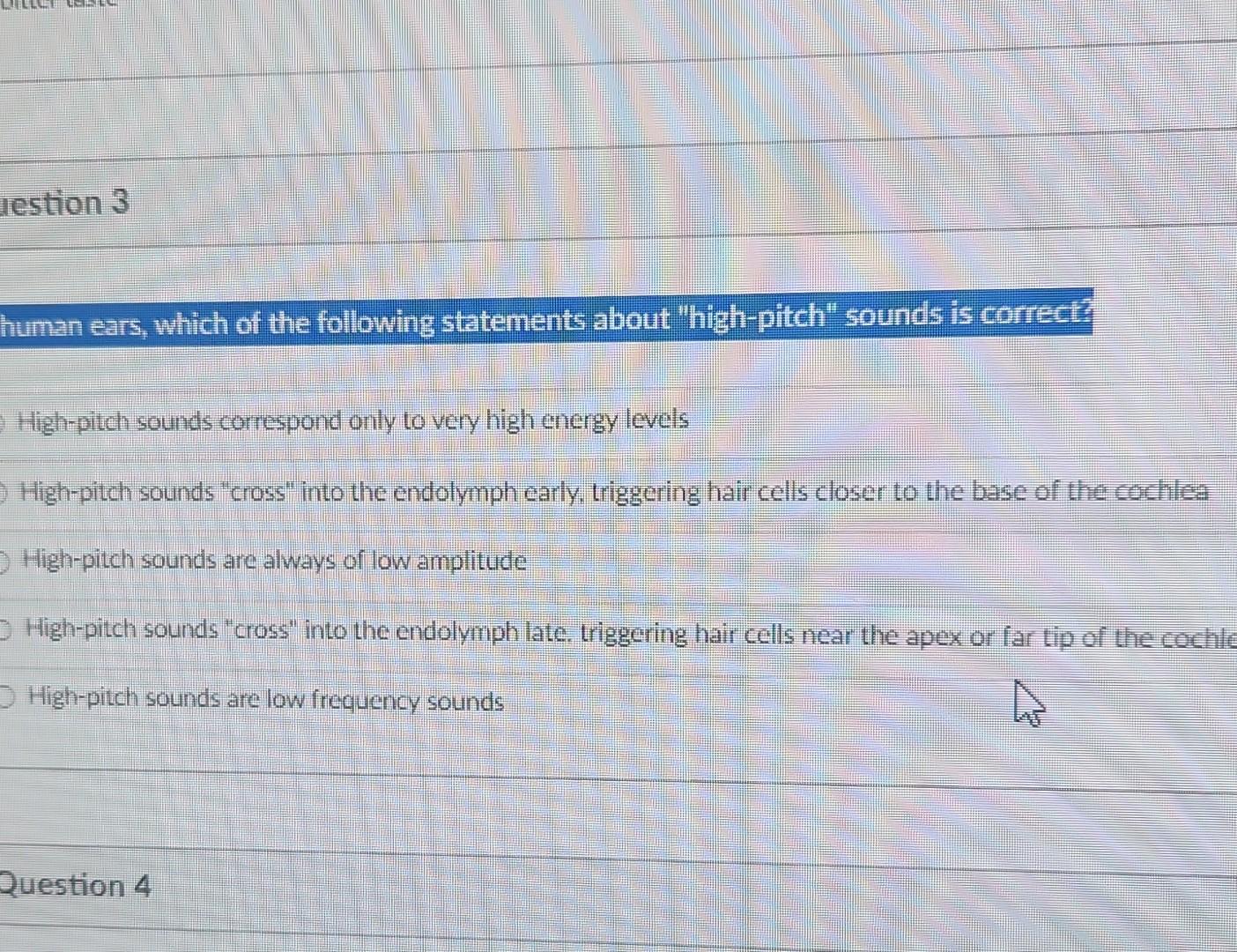 Solved High-pitch sounds correspond only to very high energy | Chegg.com