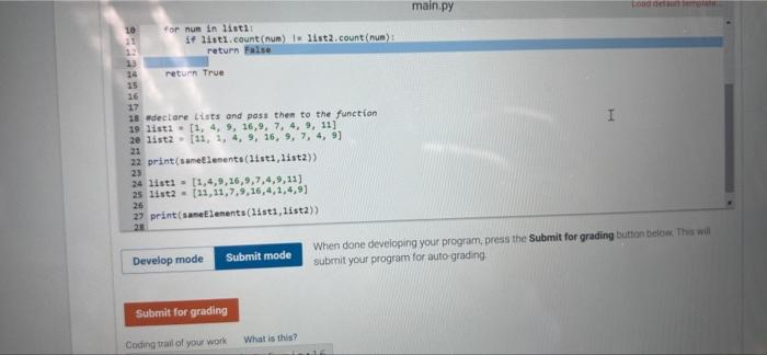 Solved Write A Program That Checks Whether Two Lists Have