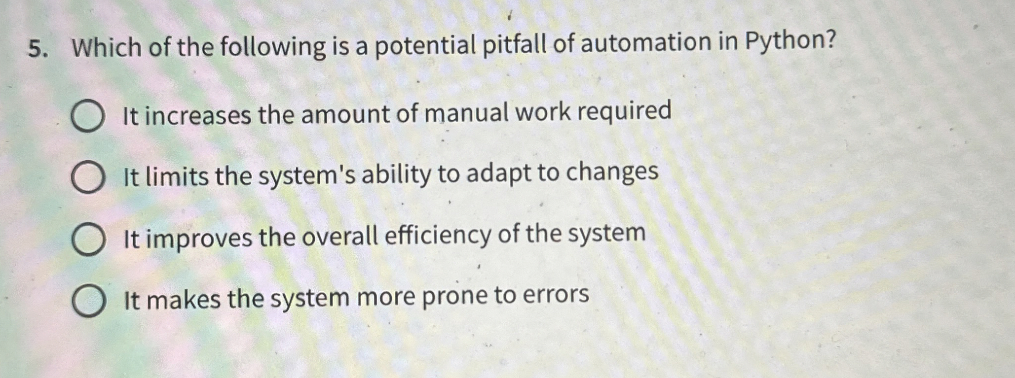 Solved Which of the following is a potential pitfall of | Chegg.com