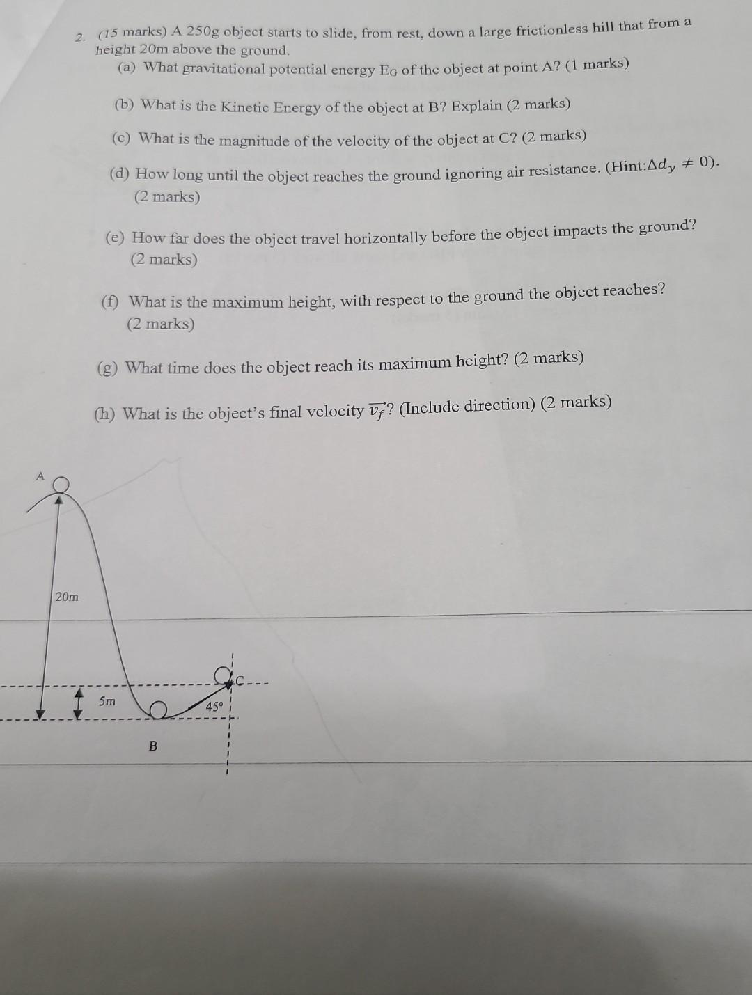 Solved 4. (15 Marks) An 8 kg object is pulled with a 70 N | Chegg.com