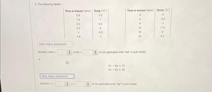 Solved 3. The following tables: Solution x = | Chegg.com