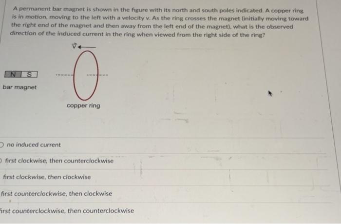 Solved A permanent bar magnet is shown in the figure with | Chegg.com