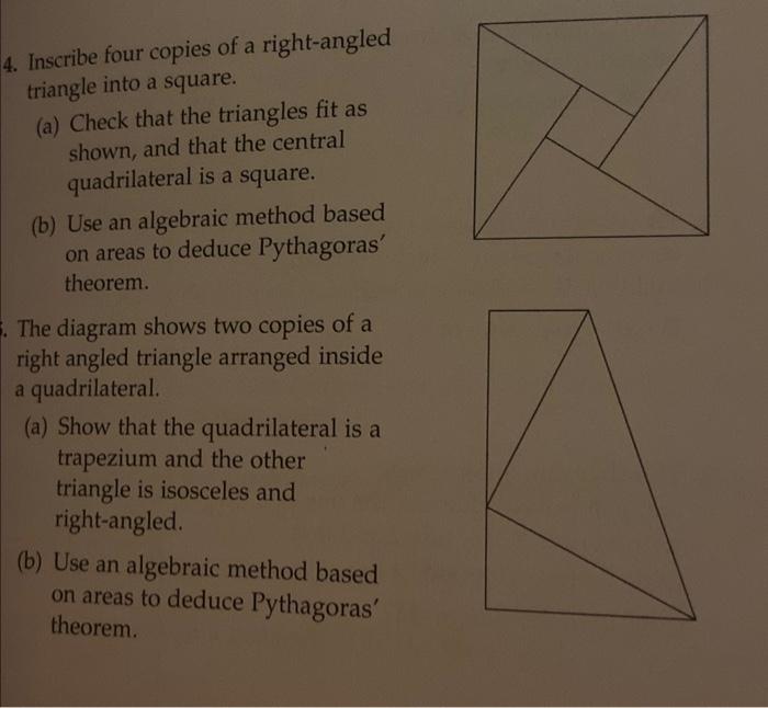Solved 4. Inscribe four copies of a right-angled triangle | Chegg.com