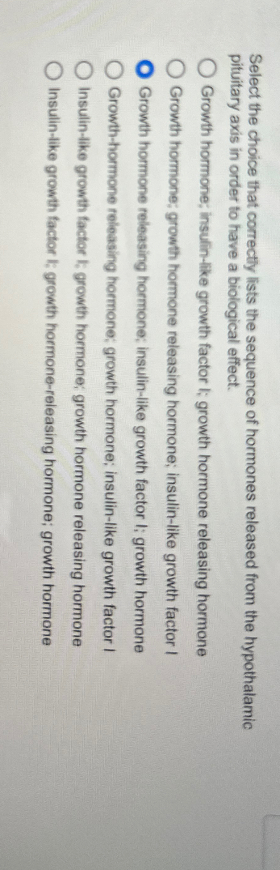 Solved Select the choice that correctly lists the sequence | Chegg.com