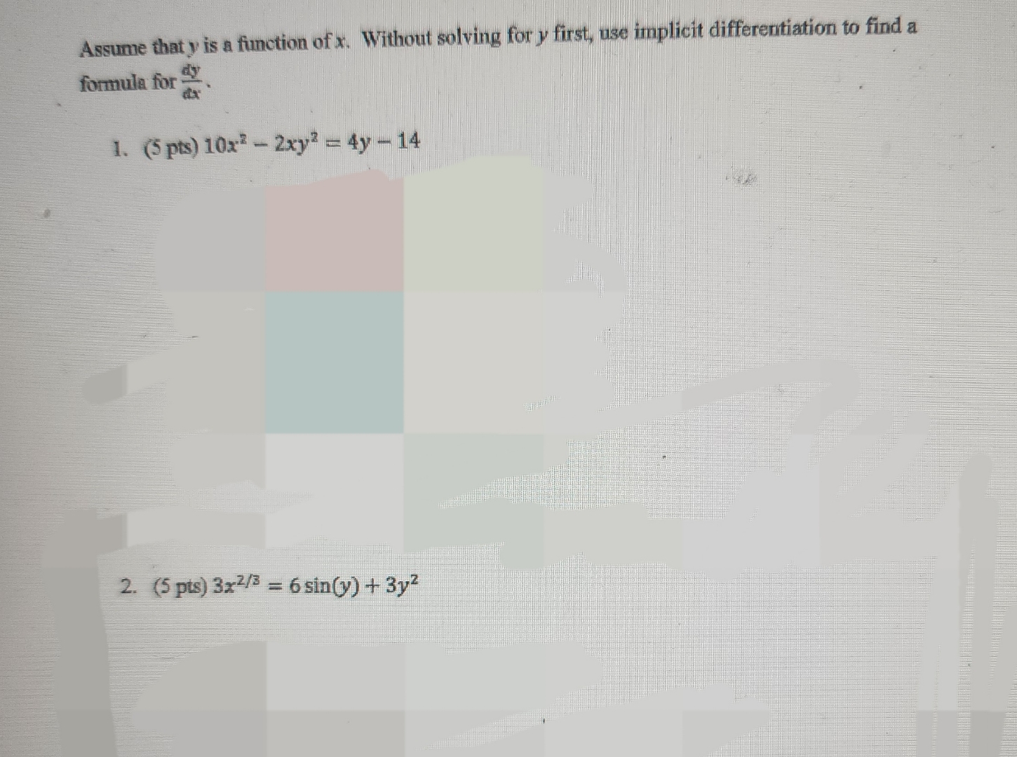 Solved Assume that y ﻿is a function of x. ﻿Without solving | Chegg.com