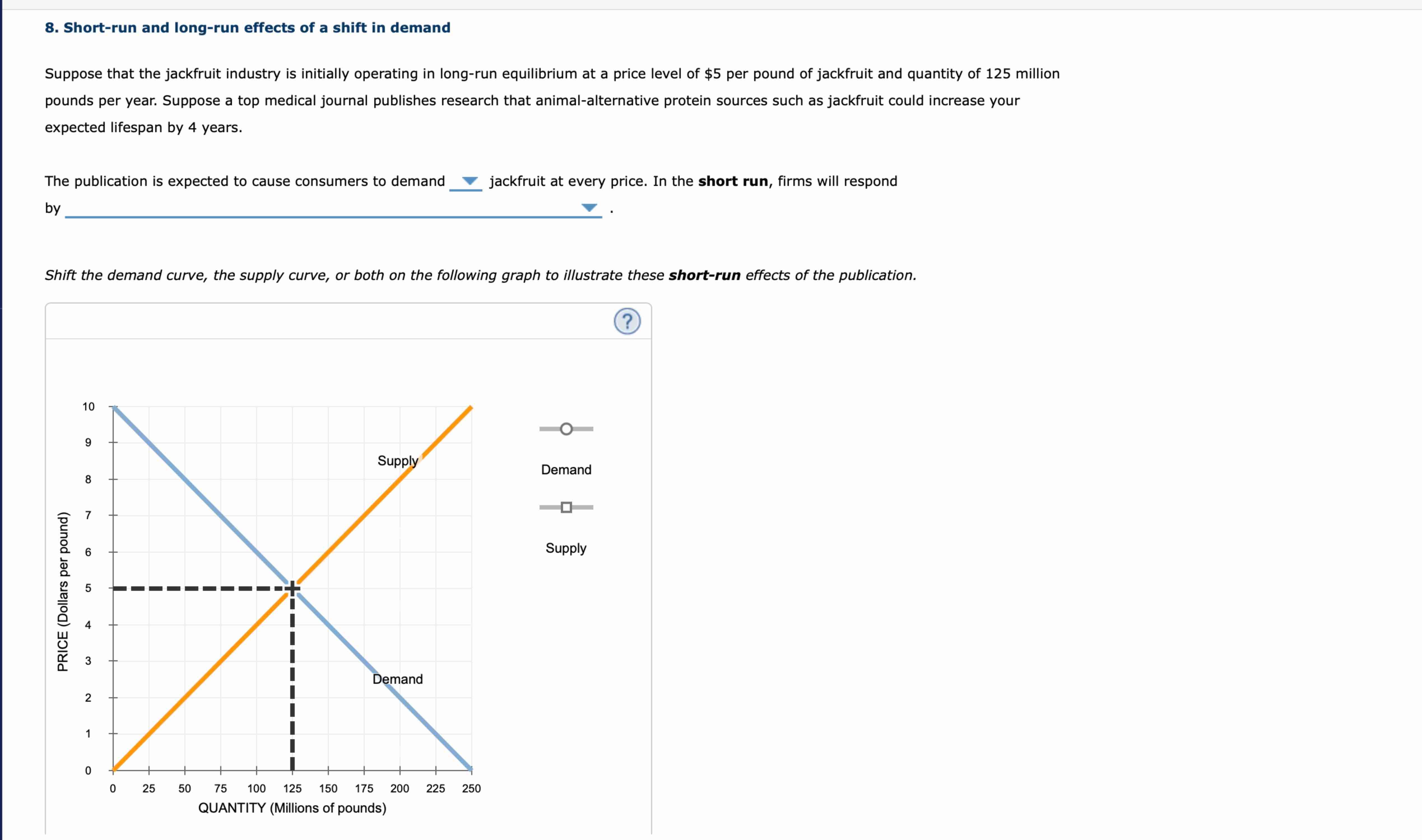 Solved 8. ﻿Short-run and long-run effects of a shift in | Chegg.com
