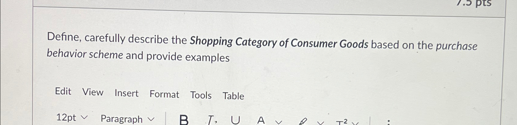 Solved Define, carefully describe the Shopping Category of | Chegg.com