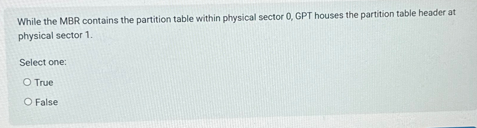 Solved While the MBR contains the partition table within | Chegg.com
