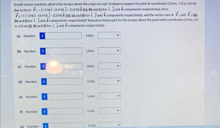 Solved In unit-vector notation, what is the torque about the | Chegg.com