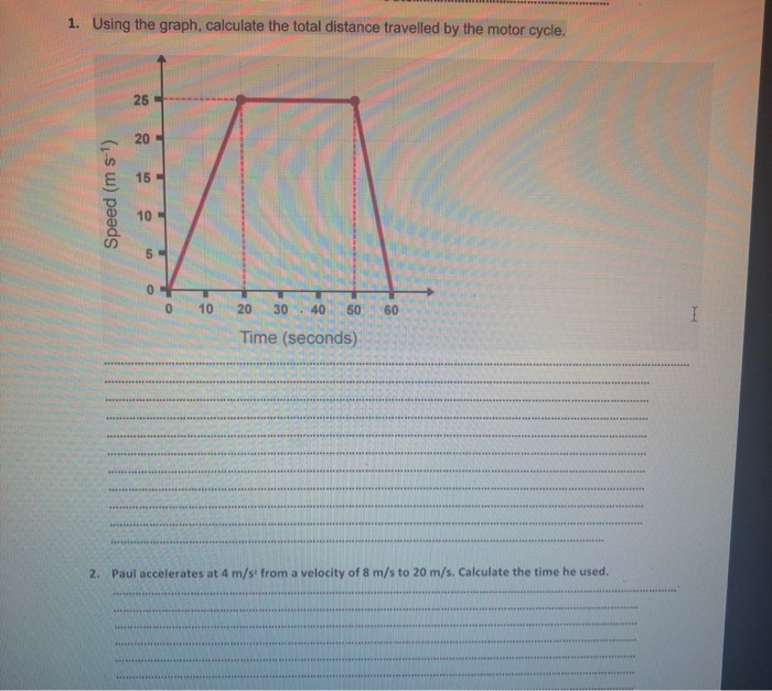 Solved 1. Using the graph, calculate the total distance | Chegg.com