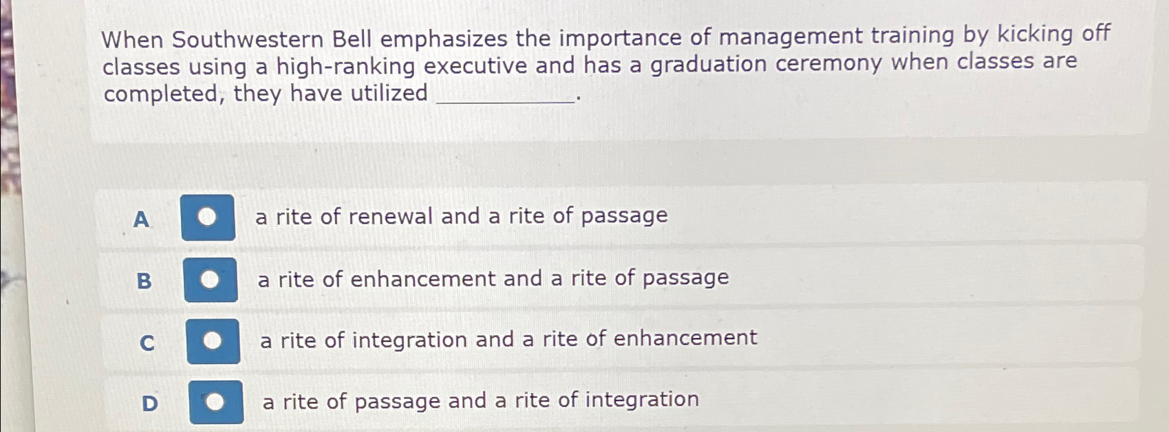 Solved When Southwestern Bell emphasizes the importance of | Chegg.com