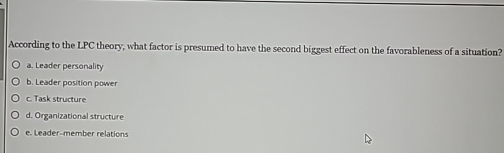 Solved According to the LPC theory, what factor is presumed | Chegg.com