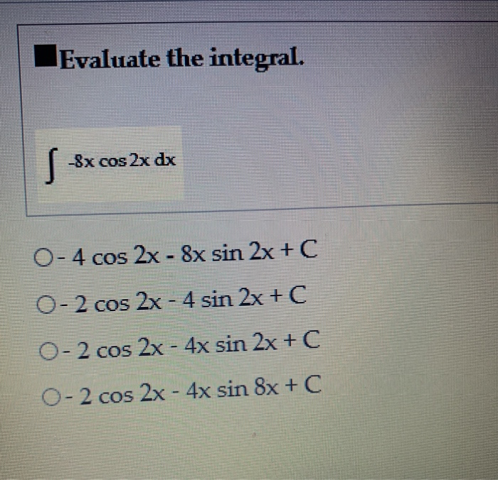 Solved Evaluate the integral. cott 8x dx 0- cot’8x + cot | Chegg.com