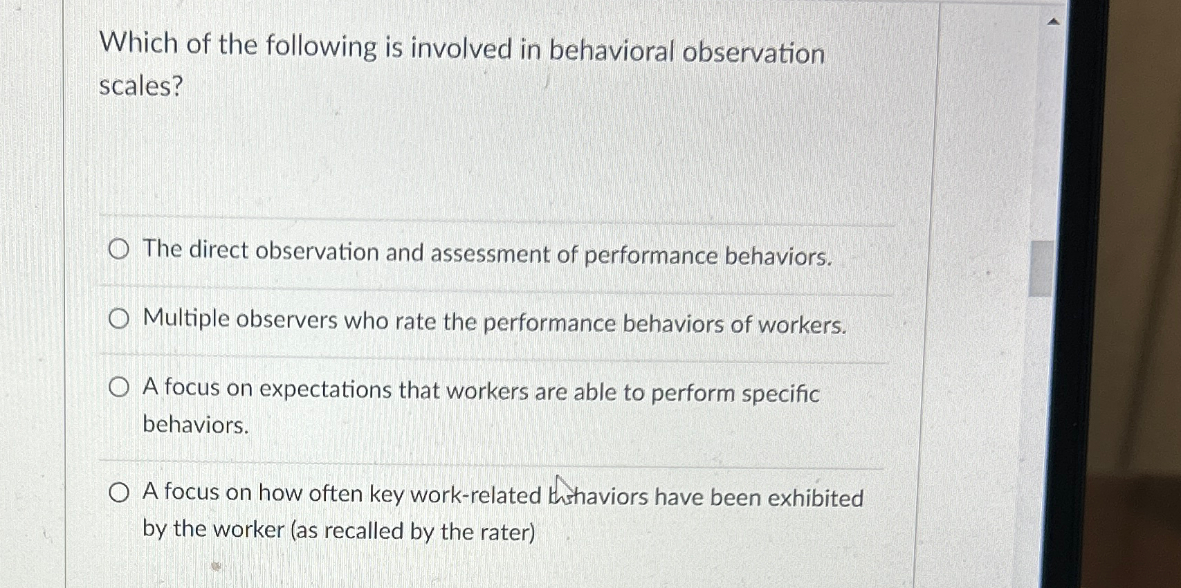 Solved Which of the following is involved in behavioral | Chegg.com