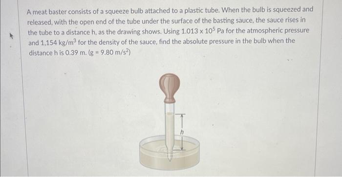 Solved A meat baster consists of a squeeze bulb attached to | Chegg.com