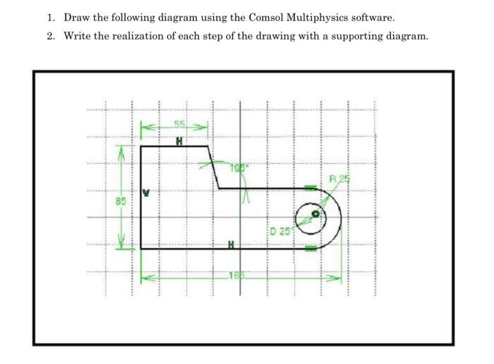1. Draw the following diagram using the Comsol | Chegg.com