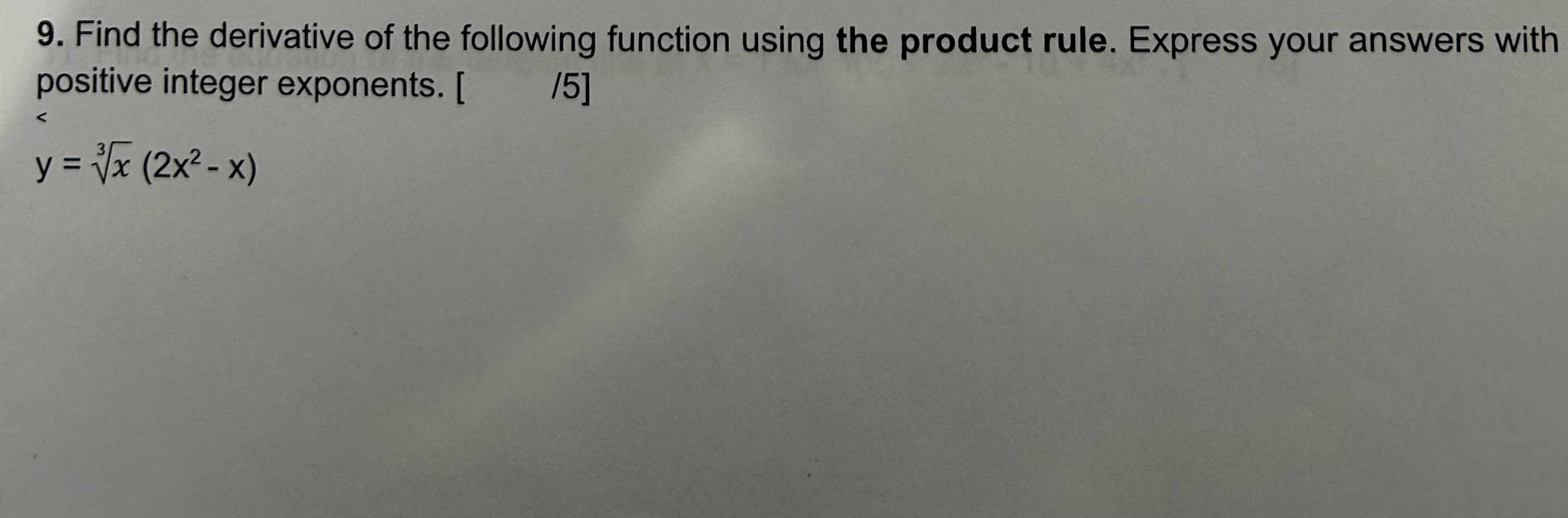 Solved Find the derivative of the following function using | Chegg.com