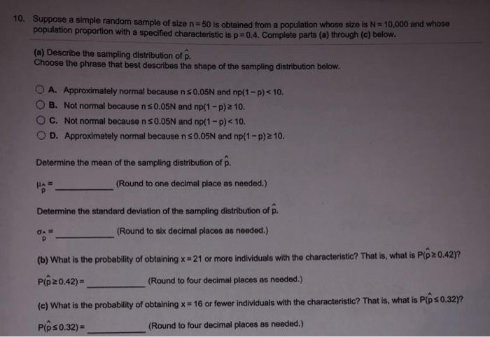Solved A simple random sample of size n=55 is obtained from | Chegg.com