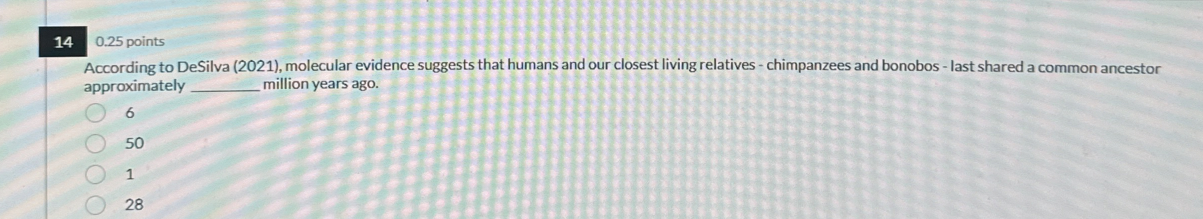 Solved 14,0.25 ﻿pointsAccording to DeSilva (2021), | Chegg.com