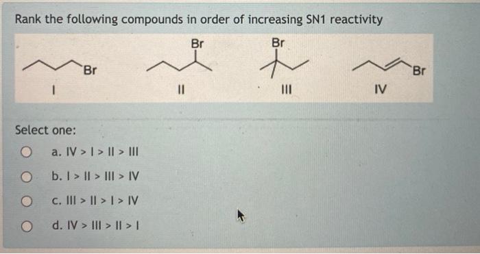 Solved Rank the following compounds in order of increasing | Chegg.com